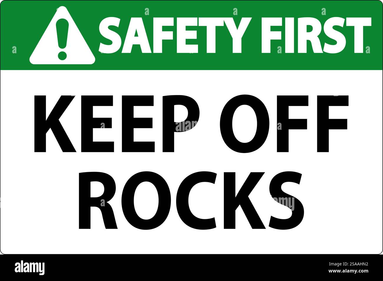 Safety First Sign Keep Off Rocks Stock Vector Image & Art - Alamy