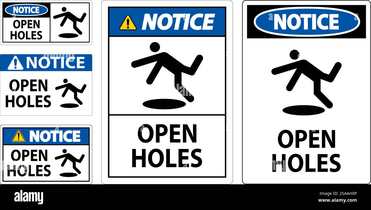 Notice Sign Open Holes Stock Vector Image & Art - Alamy