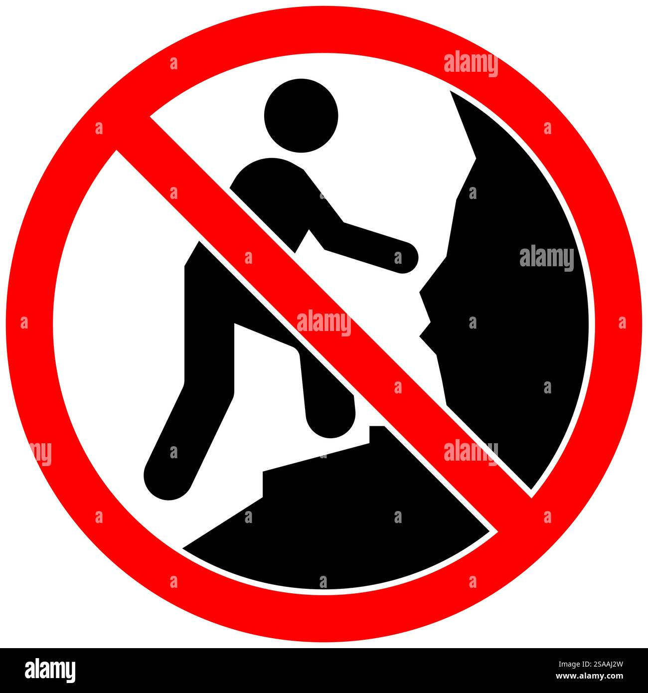 Campground Sign, No Climbing on Rocks Stock Vector Image & Art - Alamy