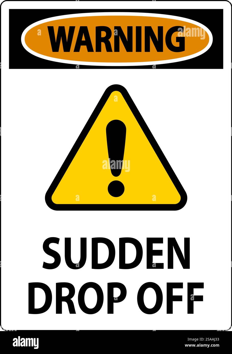 Warning Sign Sudden Drop Off Stock Vector Image & Art - Alamy