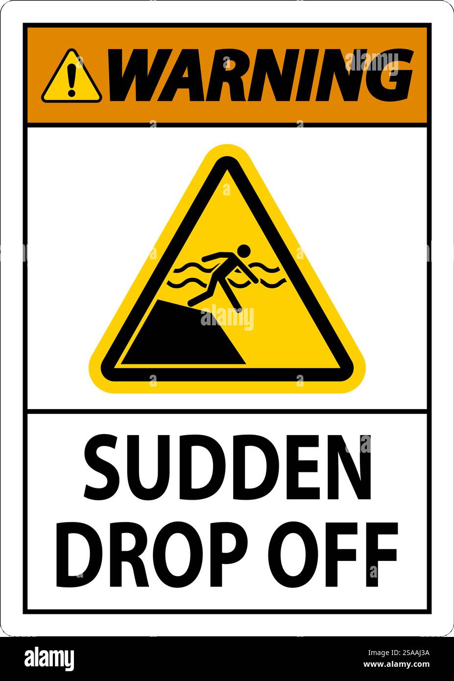 Warning Sign Sudden Drop Off Stock Vector Image & Art - Alamy