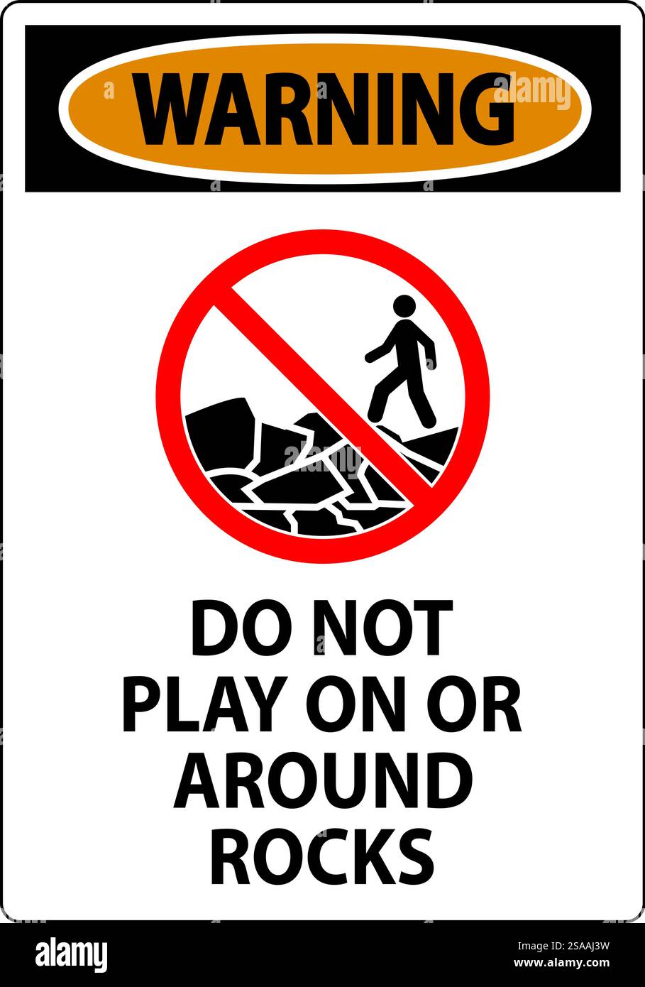 Warning Sign Do Not Play On or Around Rocks Stock Vector Image & Art ...