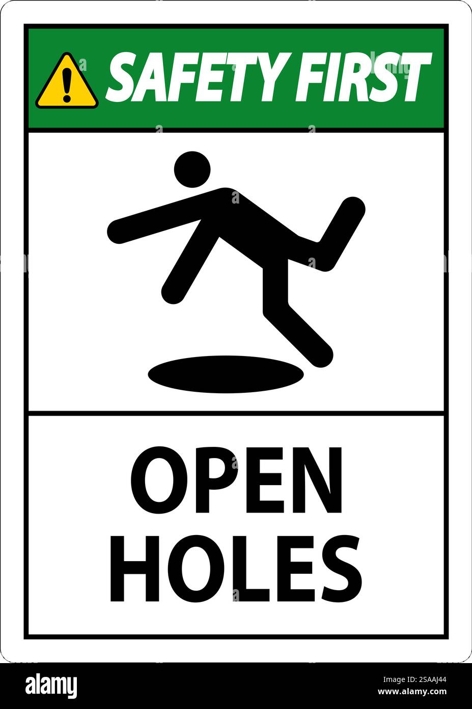 Safety First Sign Open Holes Stock Vector Image & Art - Alamy