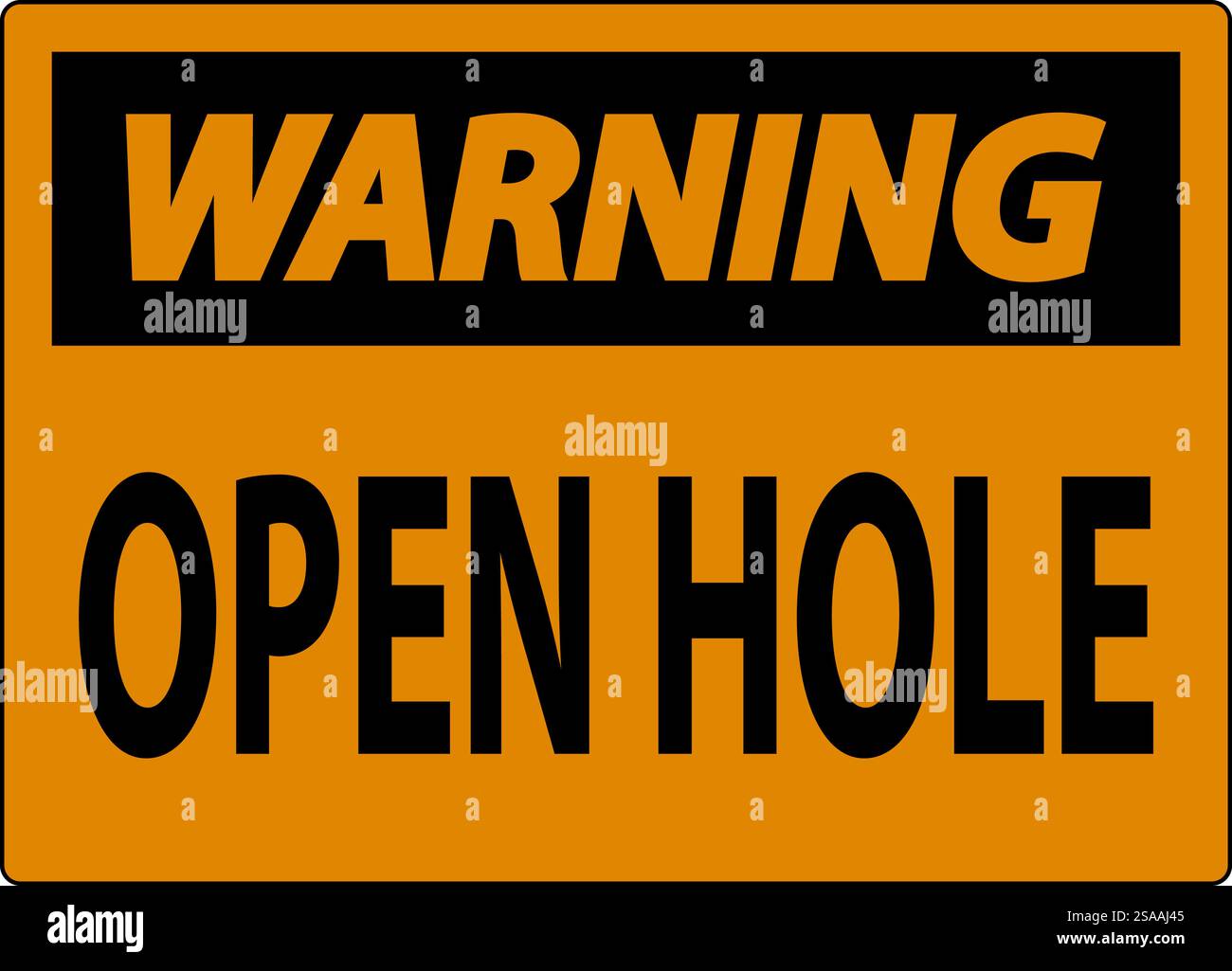 Warning Sign Open Holes Stock Vector Image & Art - Alamy