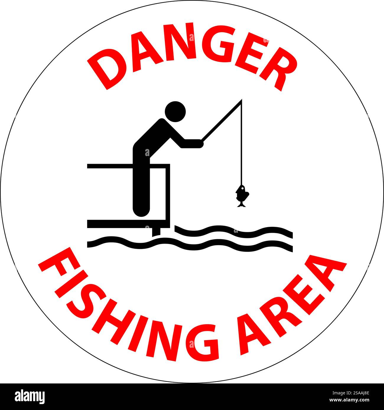 Water Safety Sign Danger - Fishing Area Stock Vector Image & Art - Alamy