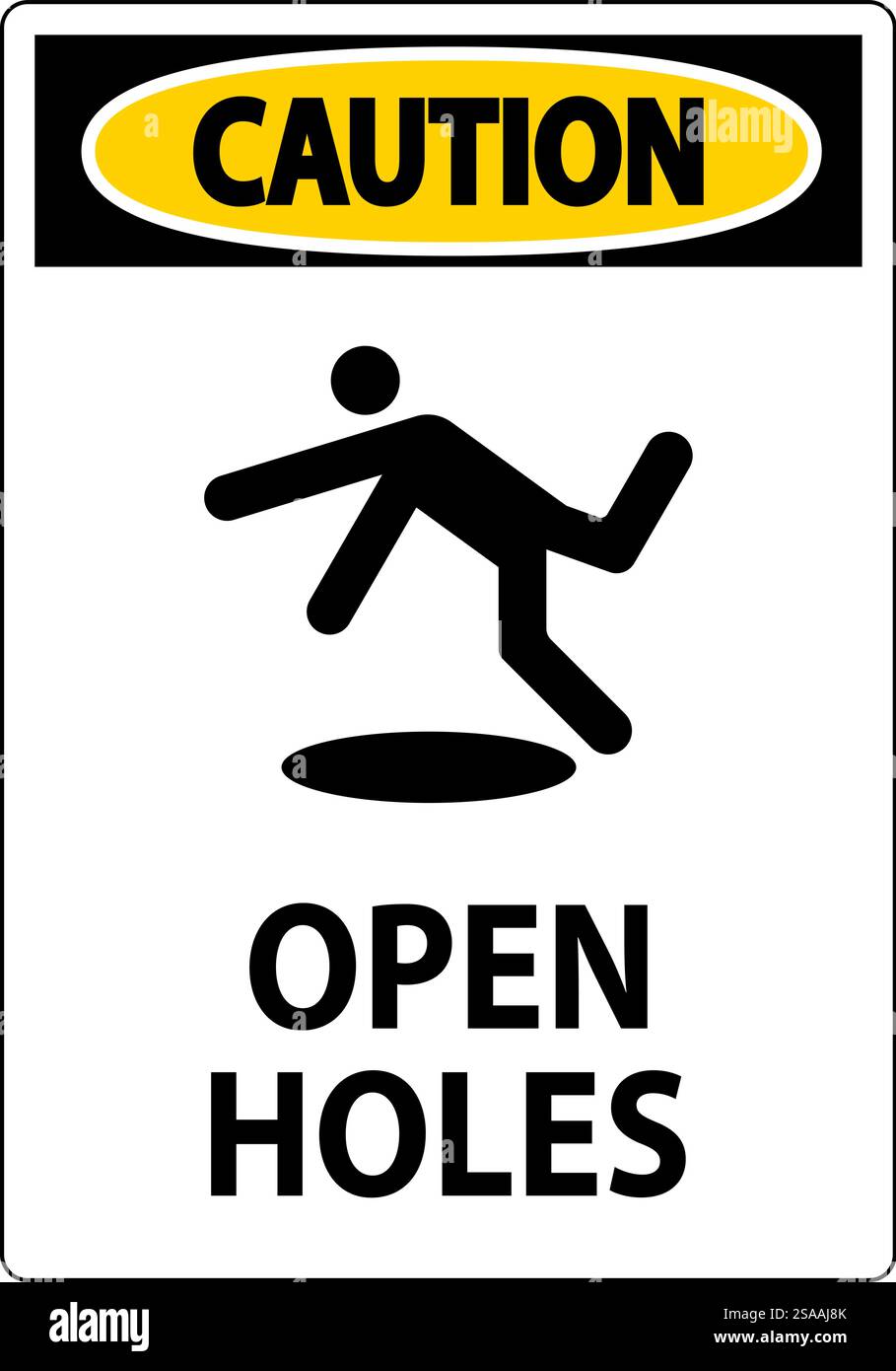 Caution Sign Open Holes Stock Vector Image & Art - Alamy