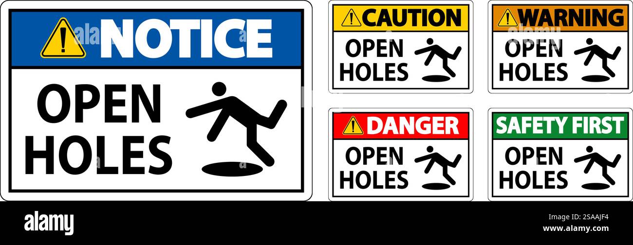 Danger Sign Open Holes Stock Vector Image & Art - Alamy