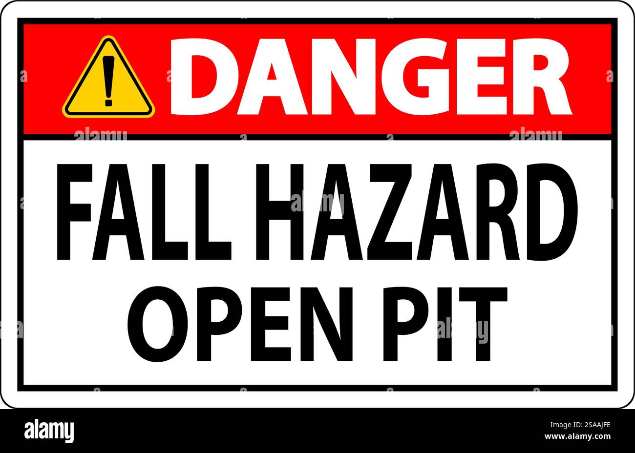 Danger Sign Fall Hazard - Open Pit Stock Vector Image & Art - Alamy
