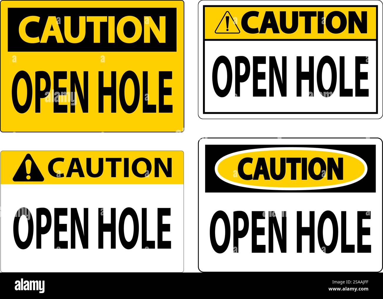 Danger Sign Open Holes Stock Vector Image & Art - Alamy