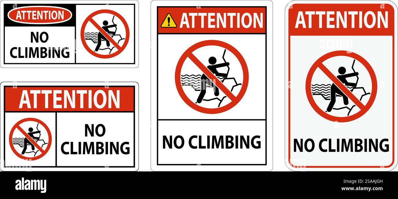 No Climbing Sign Attention - No Climbing Stock Vector Image & Art - Alamy