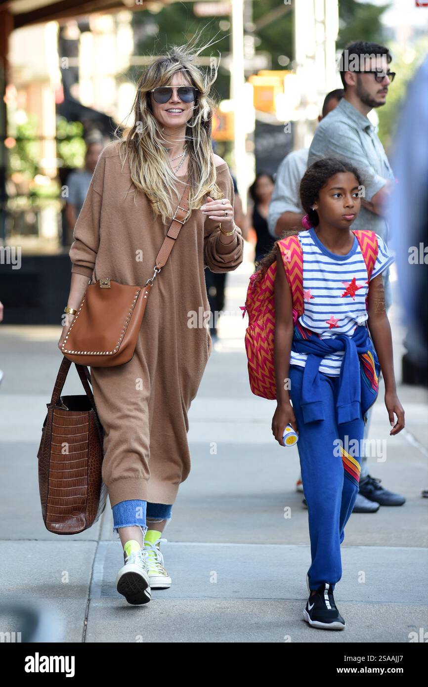 Heidi Klum and Lou Samuel seen leaving a Tribeca Hotel on June 21, 2019 ...