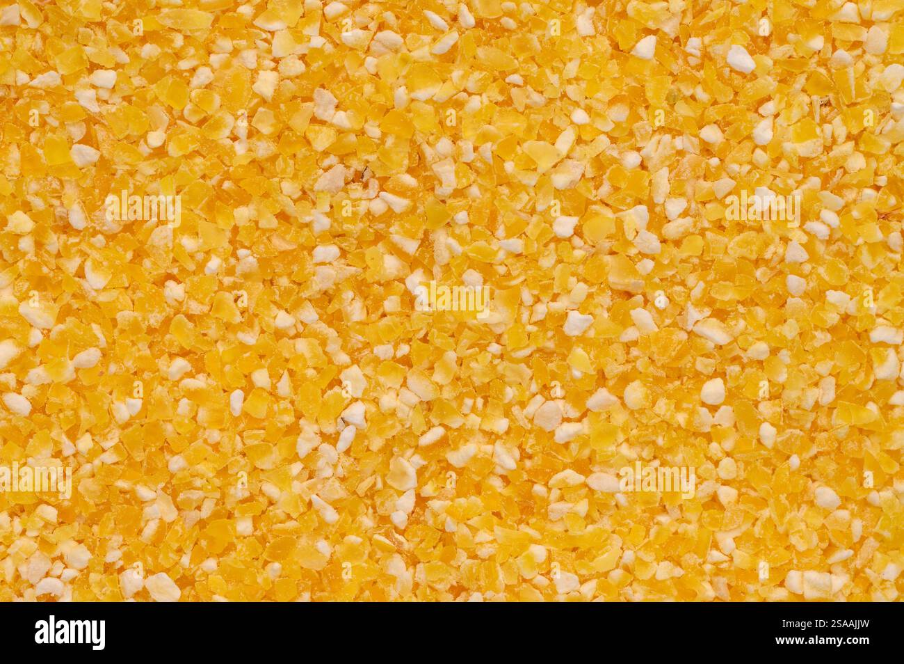 Texture, yellow corn porridge, top view. Close-up. Uelnograin porridge ...