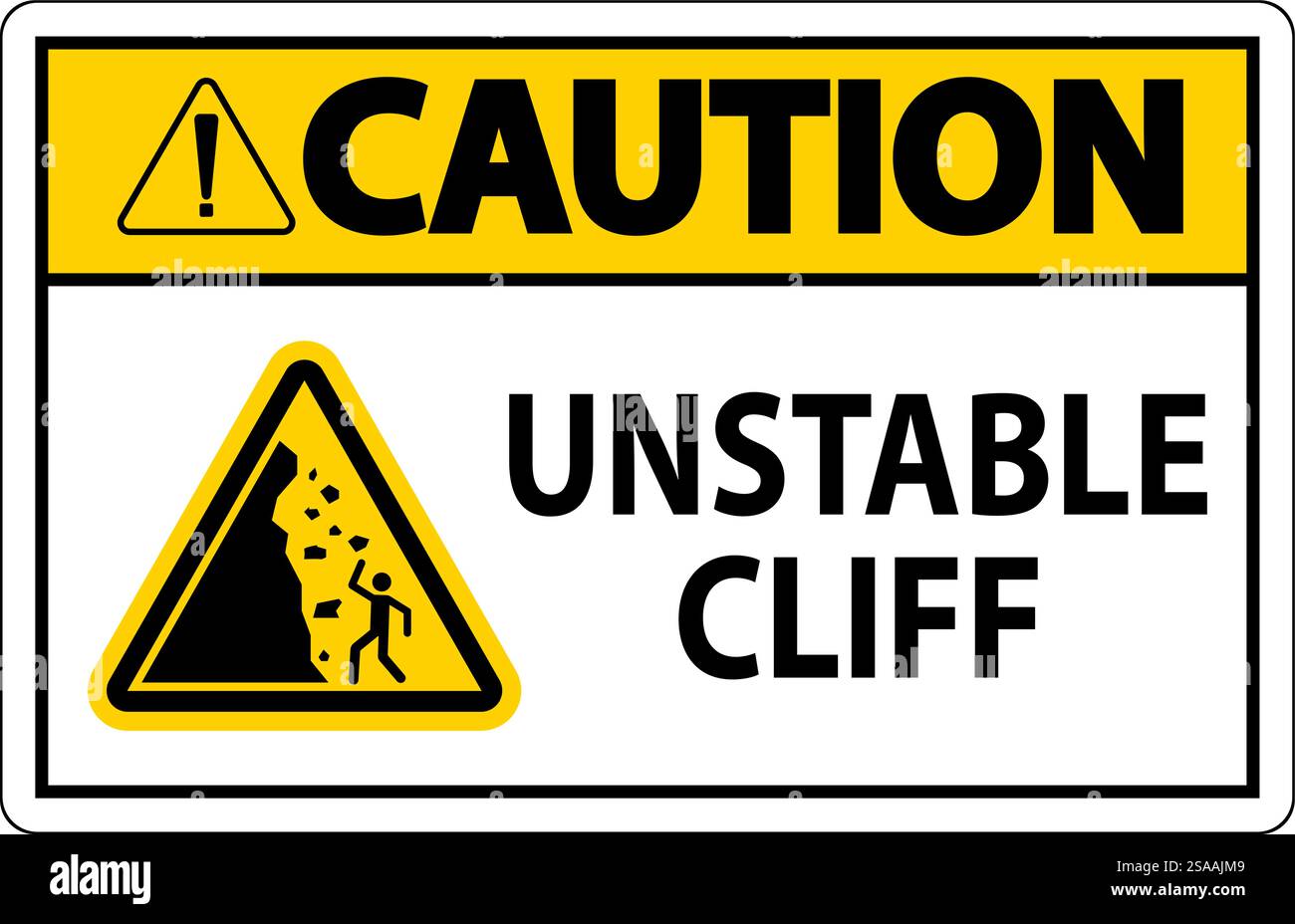 Water Safety Sign, Caution - Unstable Cliff Stock Vector Image & Art ...