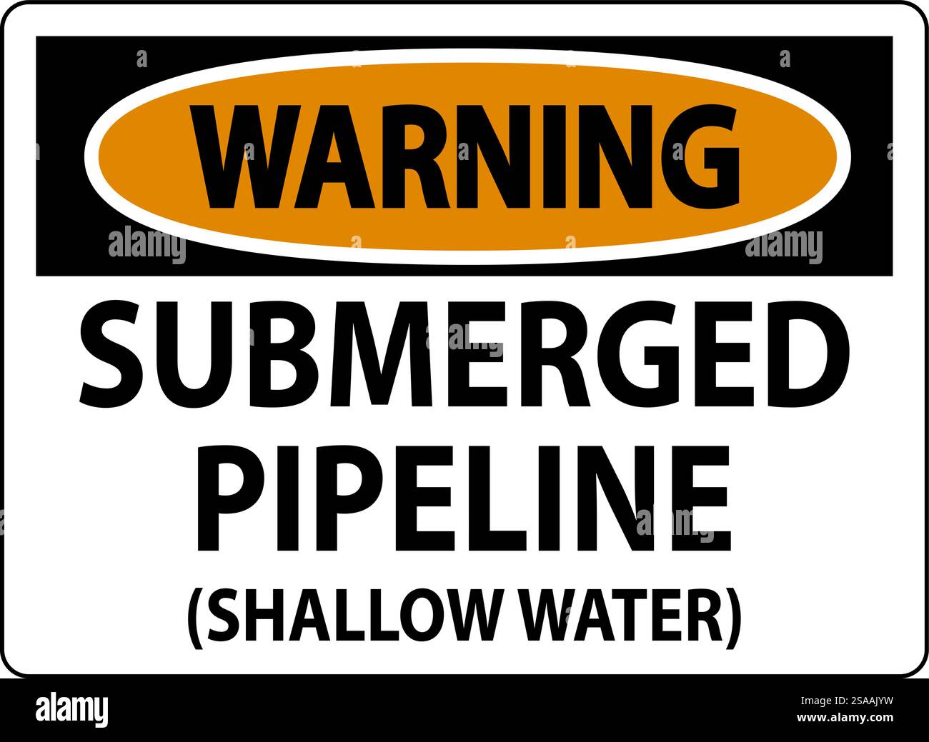 Warning Sign Submerged Pipeline (Shallow Water Stock Vector Image & Art ...