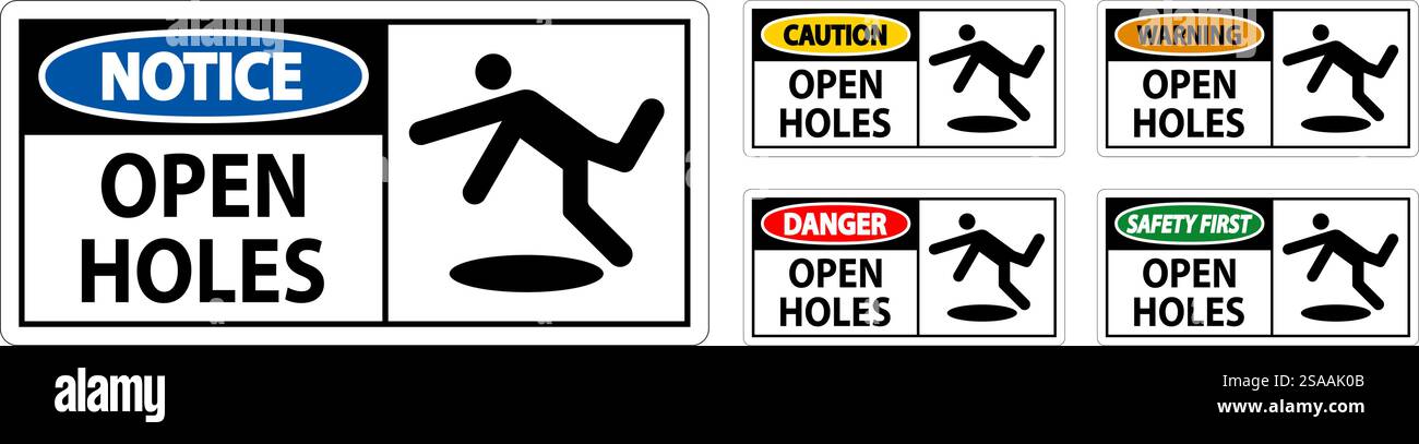 Danger Sign Open Holes Stock Vector Image & Art - Alamy