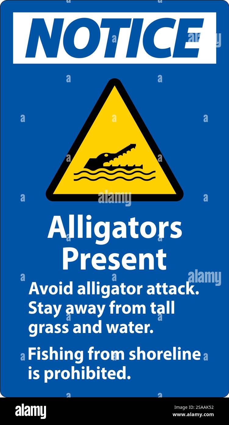 Alligator Warning Sign, Danger - Alligators Present, Avoid Alligator ...