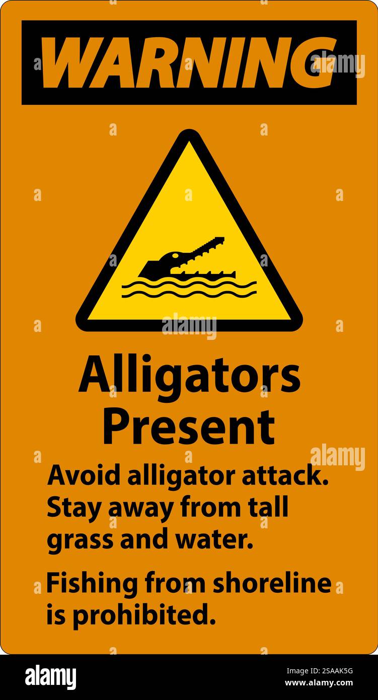Alligator Warning Sign, Danger - Alligators Present, Avoid Alligator ...