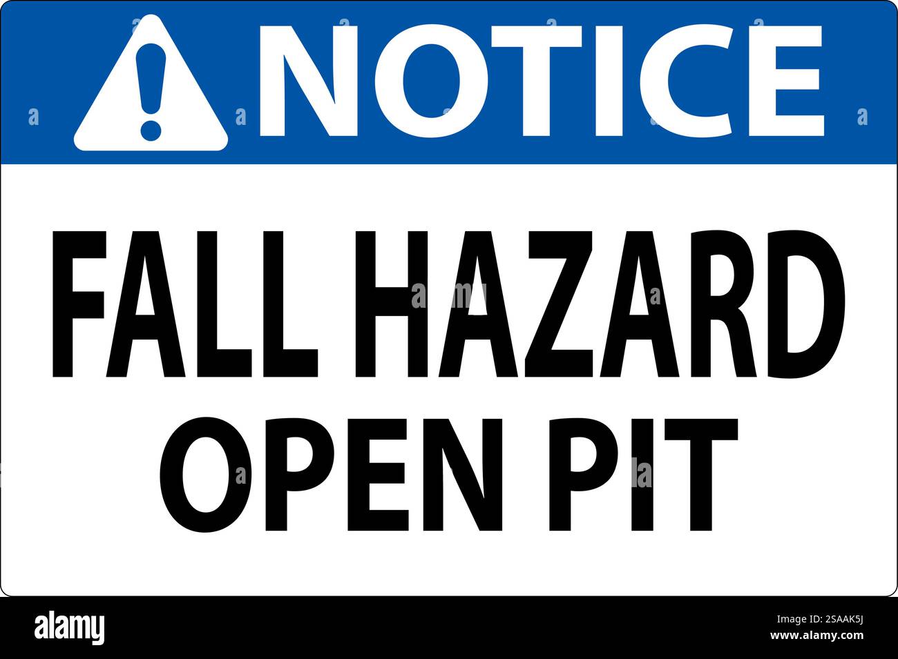 Notice Sign Fall Hazard - Open Pit Stock Vector Image & Art - Alamy