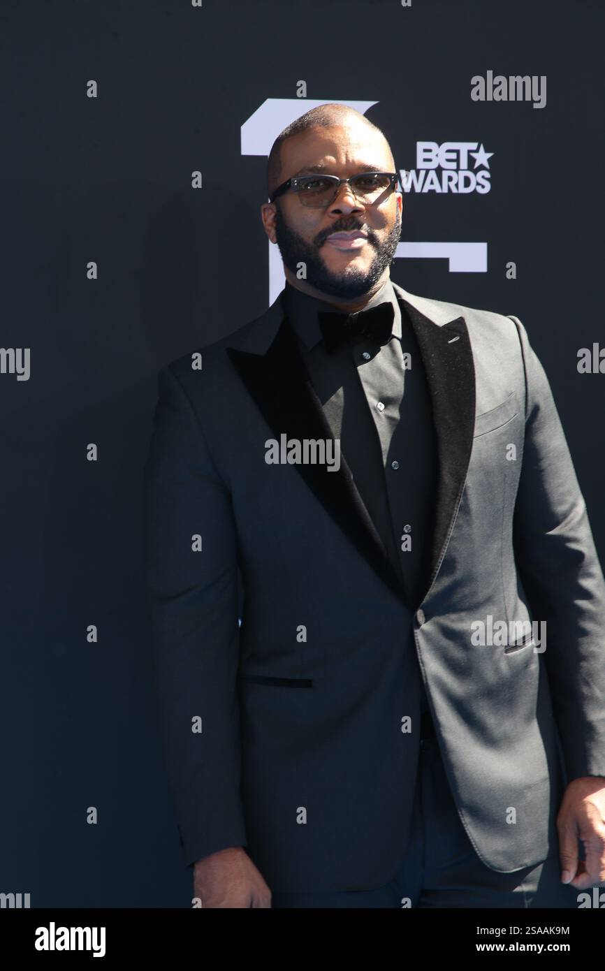 Tyler Perry at the BET Awards, Arrivals, Microsoft Theater, Los Angeles ...