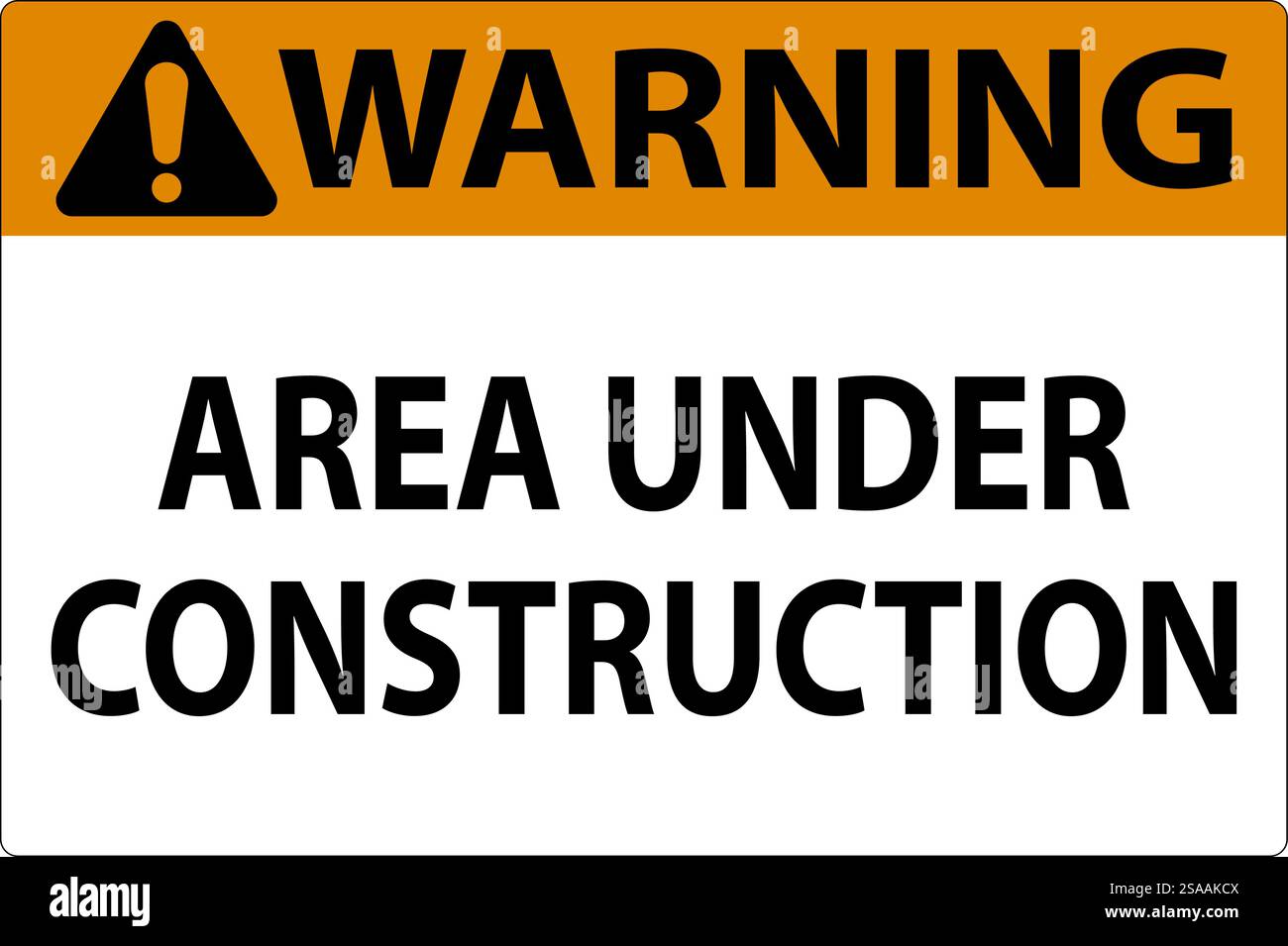 Warning Sign Area Under Construction Stock Vector Image & Art - Alamy