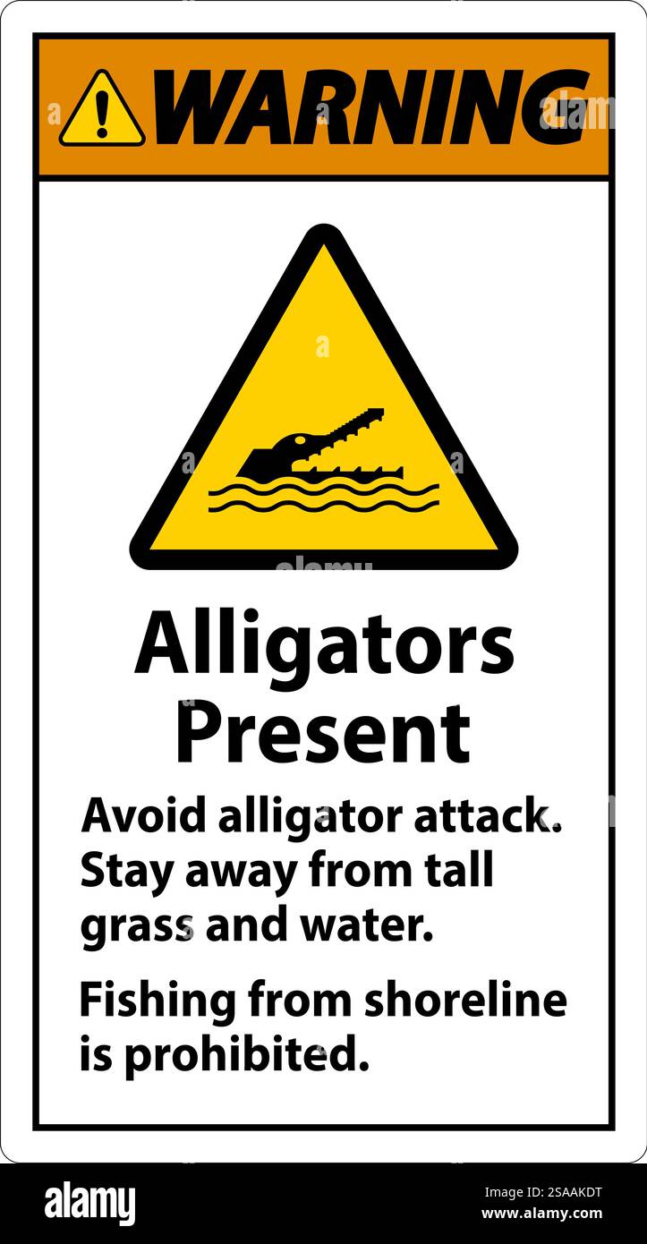 Alligator Warning Sign, Danger - Alligators Present, Avoid Alligator ...
