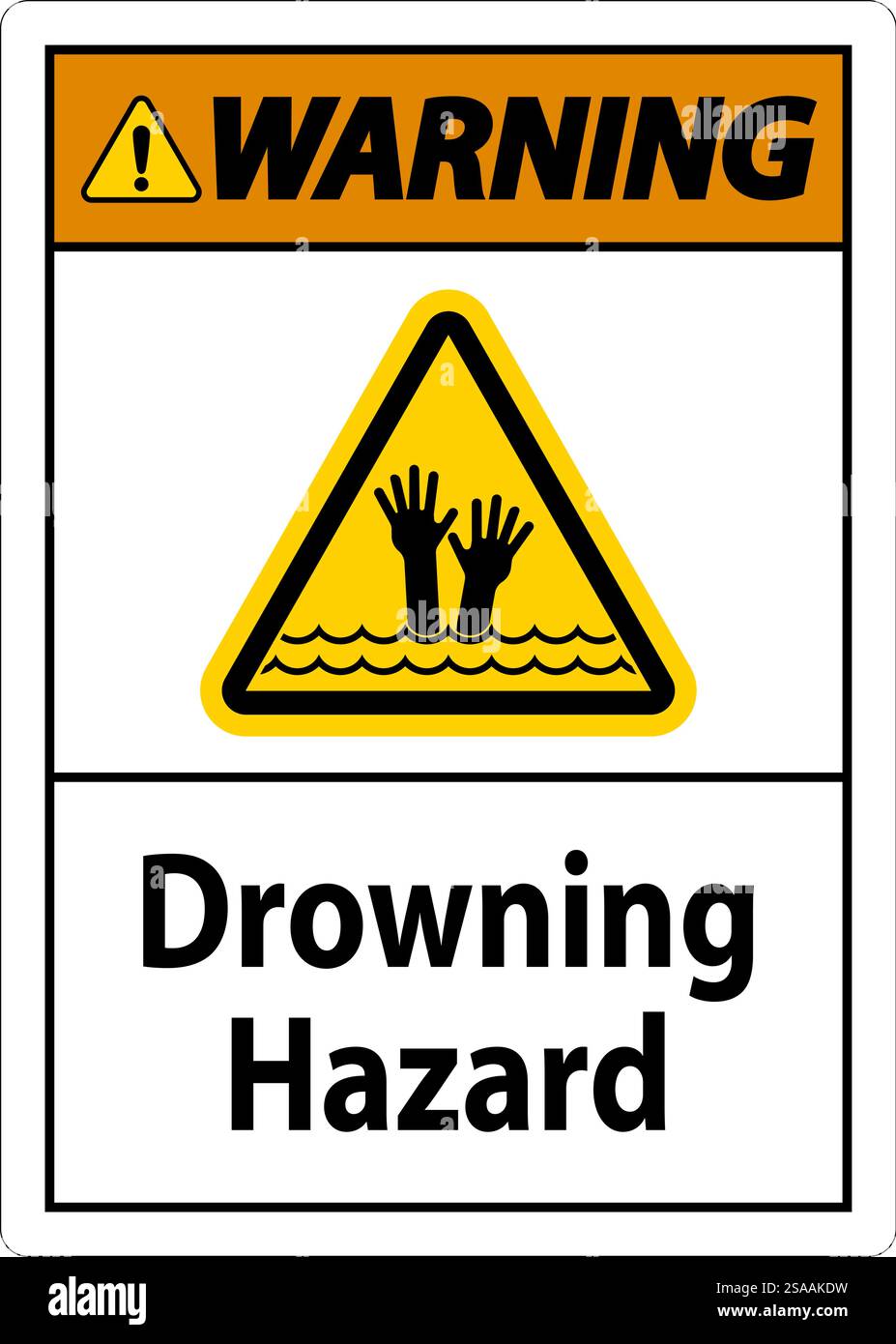 Beach Safety Sign Warning - Drowning Hazard Stock Vector Image & Art ...
