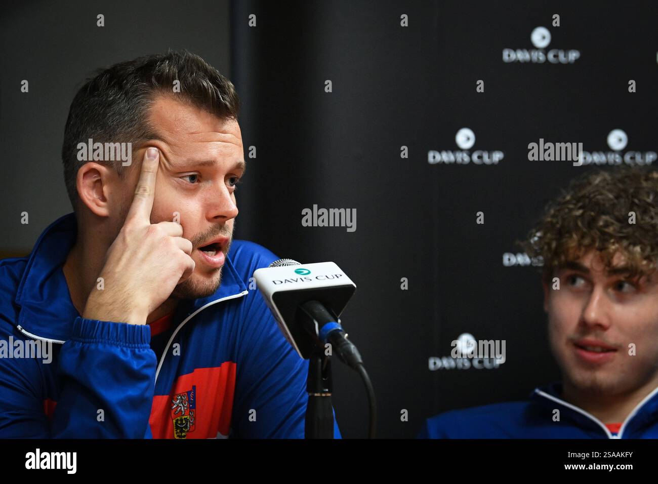 Ostrava, Czech Republic. 29th Jan, 2025. From left Czech tennis players ...