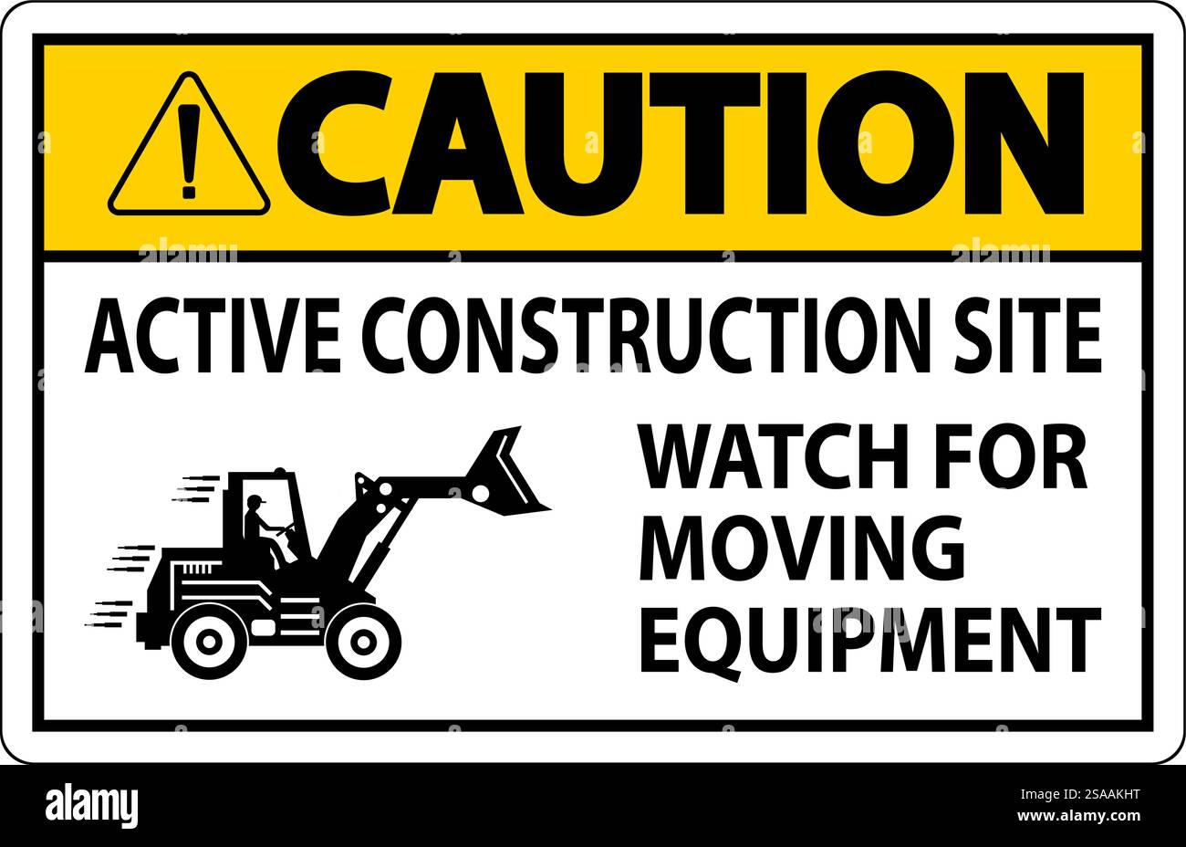 Construction Area Sign Caution - Active Construction Site, Watch For ...