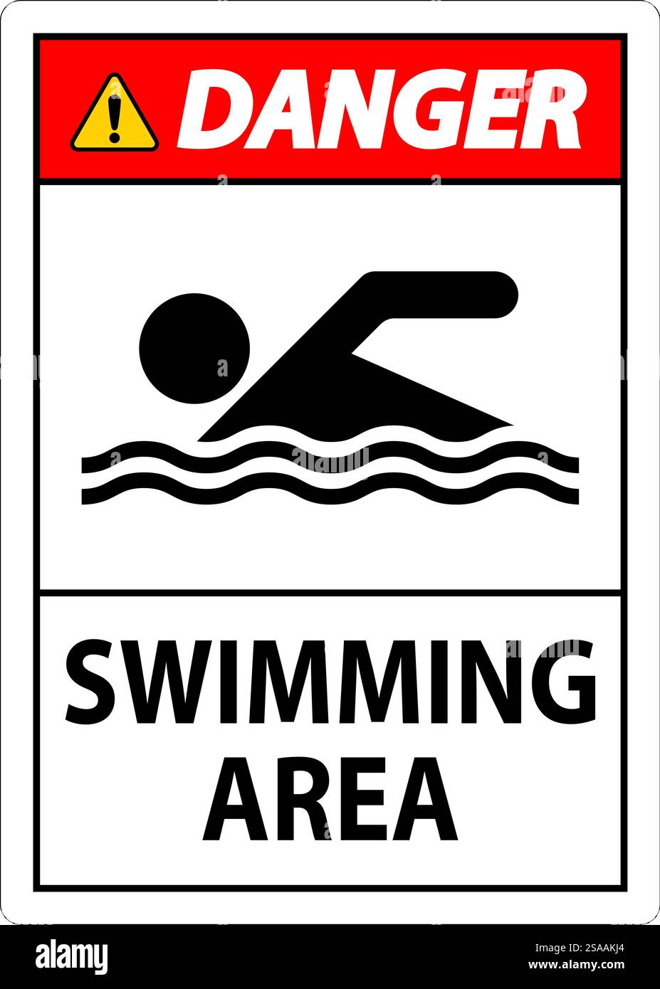 Water Safety Sign Danger - Swimming Area Stock Vector Image & Art - Alamy