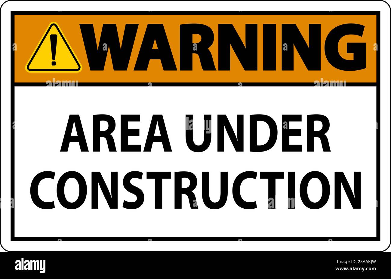 Warning Sign Area Under Construction Stock Vector Image & Art - Alamy