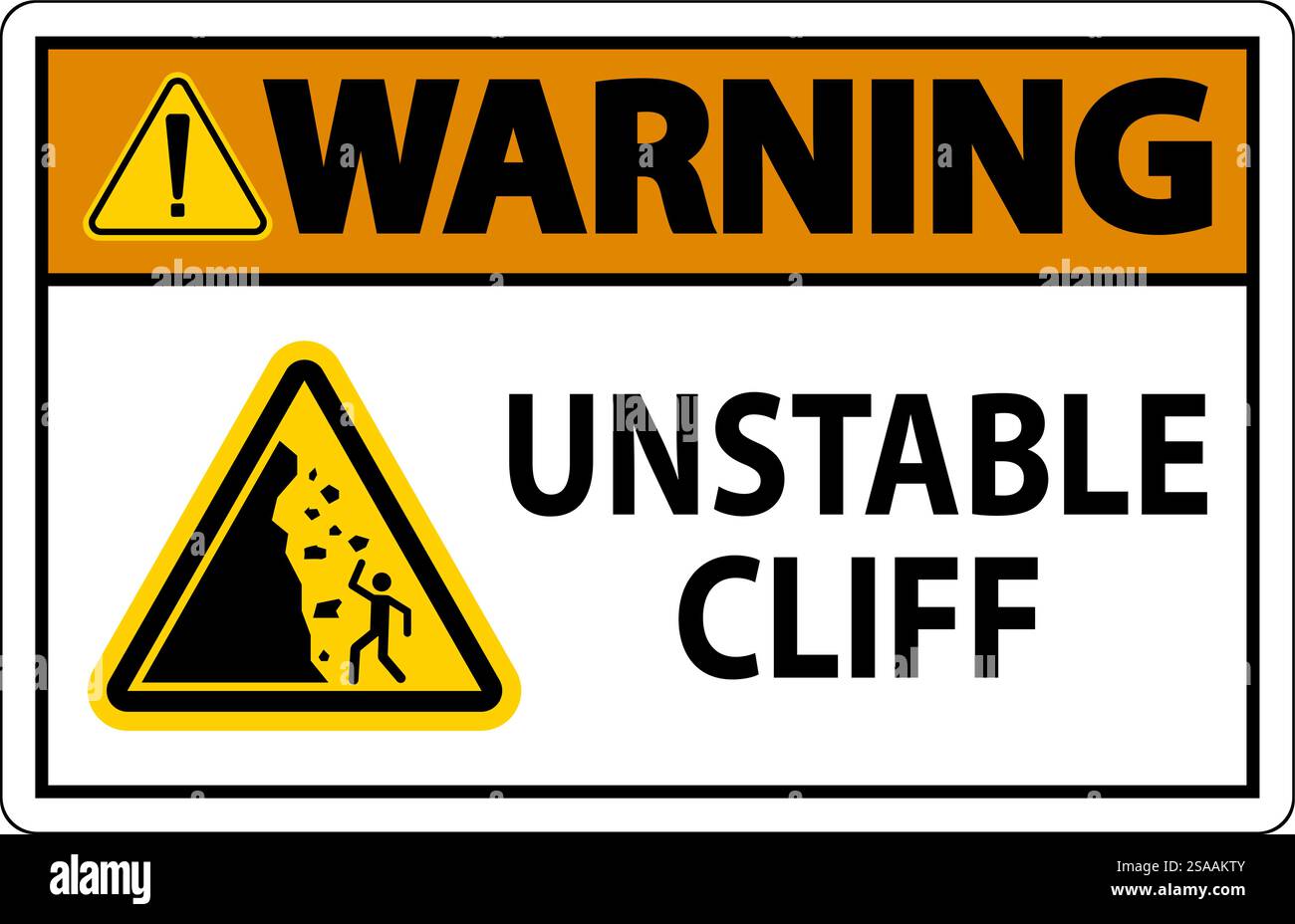 Water Safety Sign, Warning - Unstable Cliff Stock Vector Image & Art ...