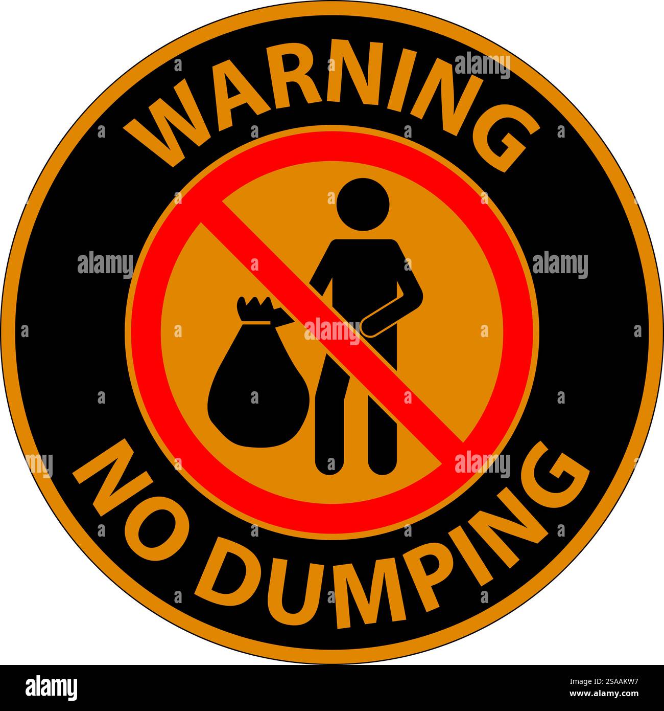 Warning No Dumping Sign Stock Vector Image & Art - Alamy