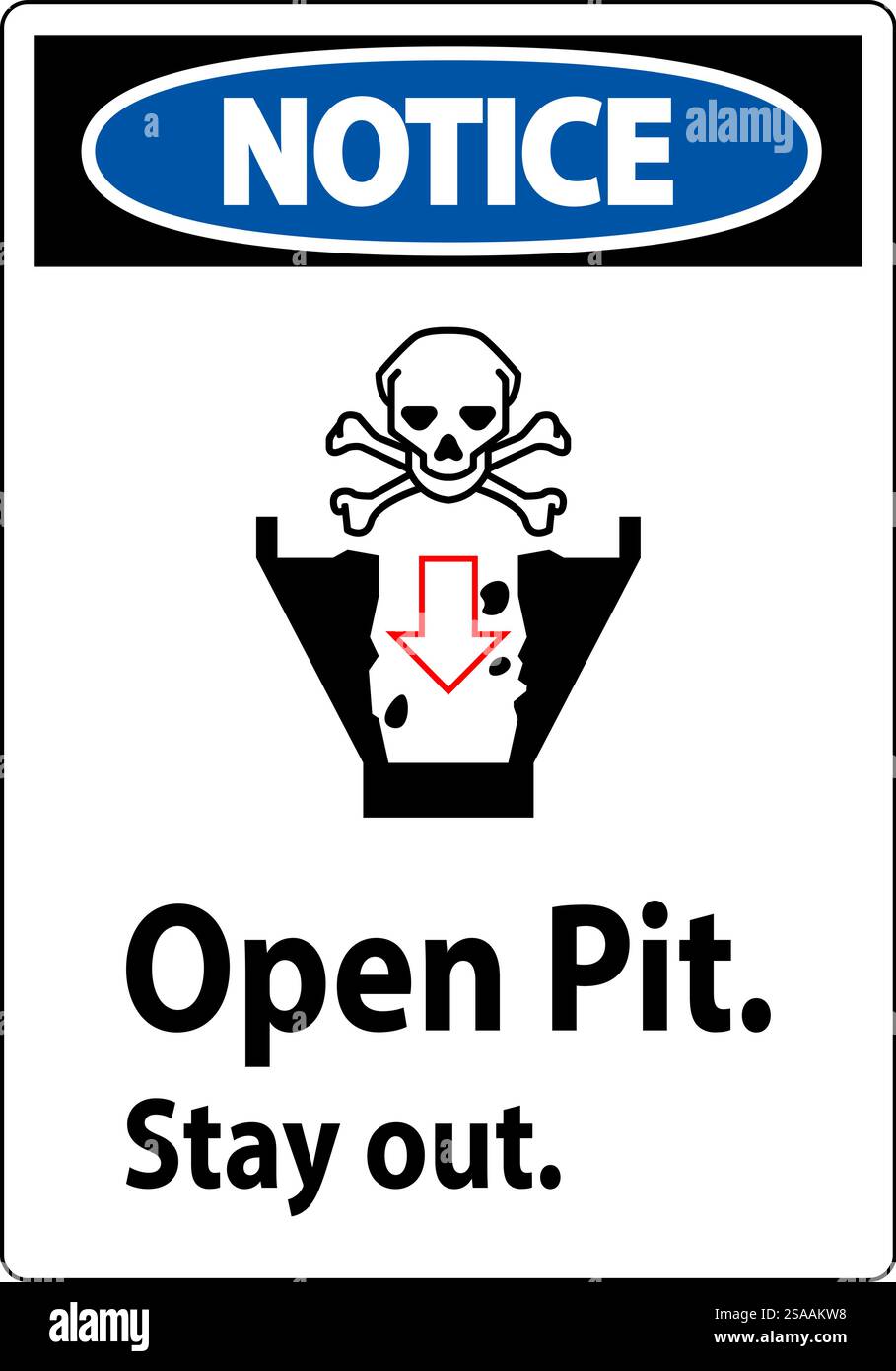 Notice Sign Open Pit, Stay Out Stock Vector Image & Art - Alamy