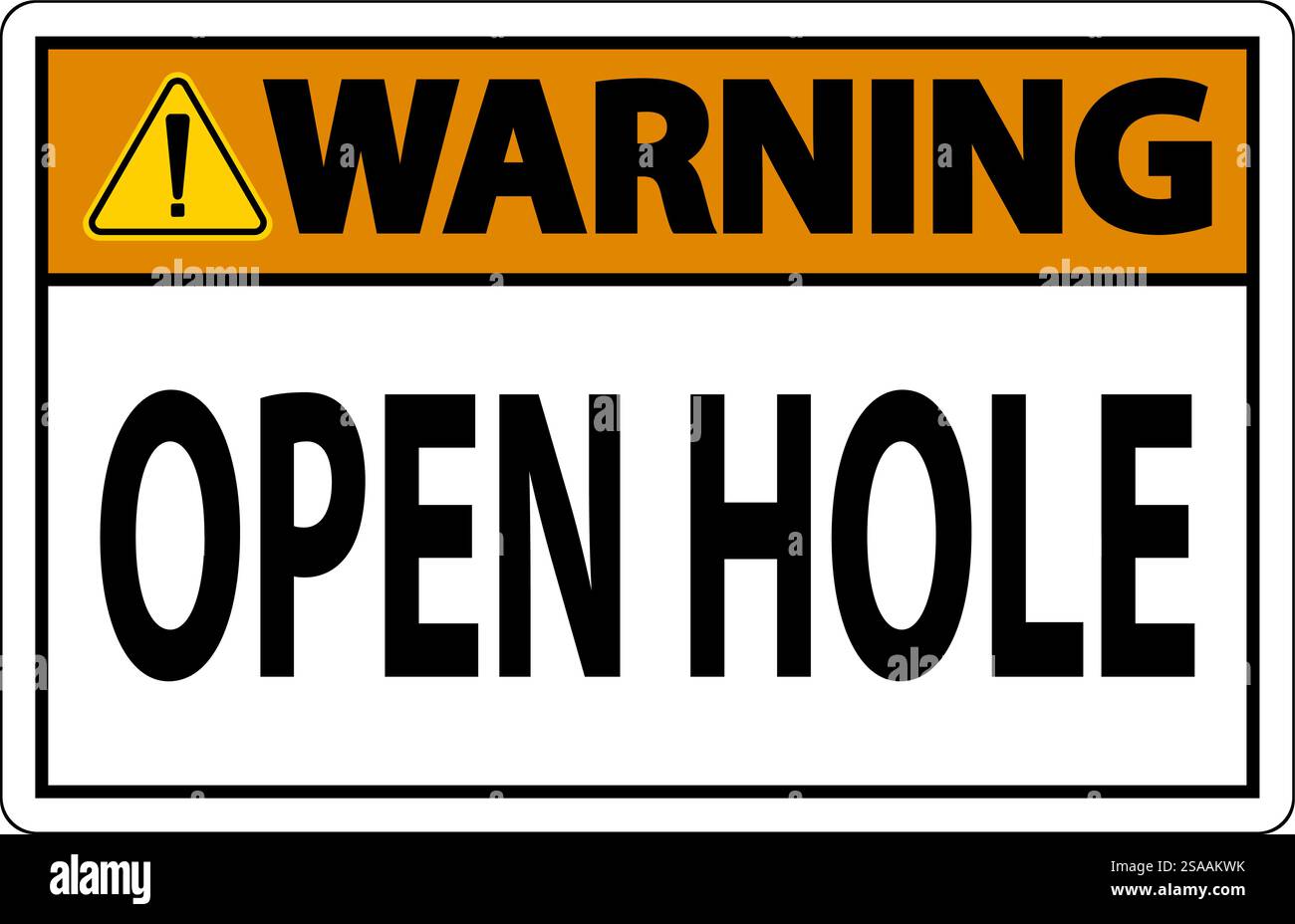 Warning Sign Open Holes Stock Vector Image & Art - Alamy
