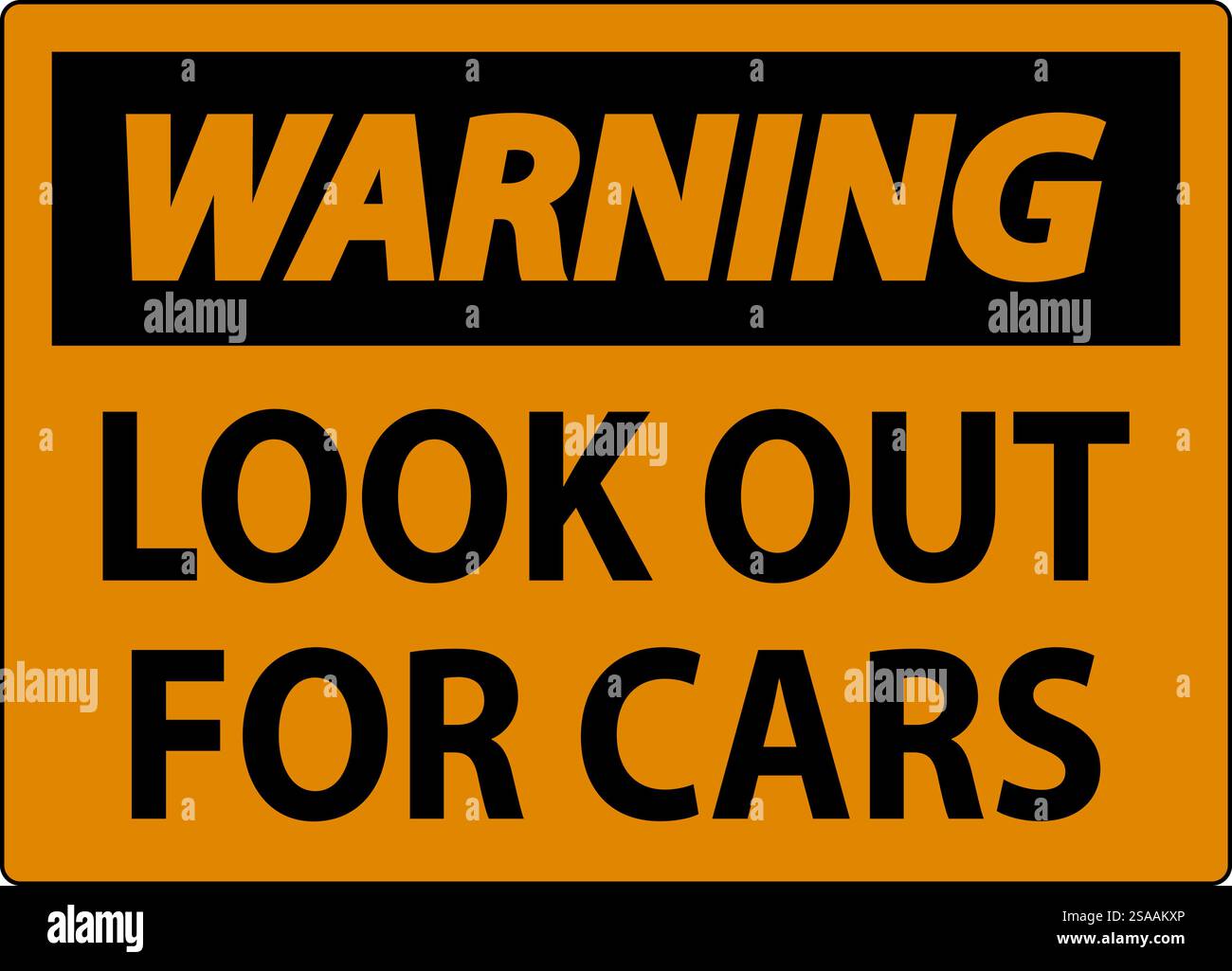 Warning Sign Look Out for Cars Stock Vector Image & Art - Alamy