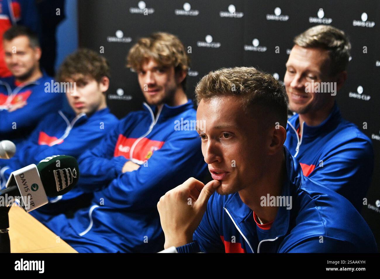 Ostrava, Czech Republic. 29th Jan, 2025. From left Czech tennis players ...