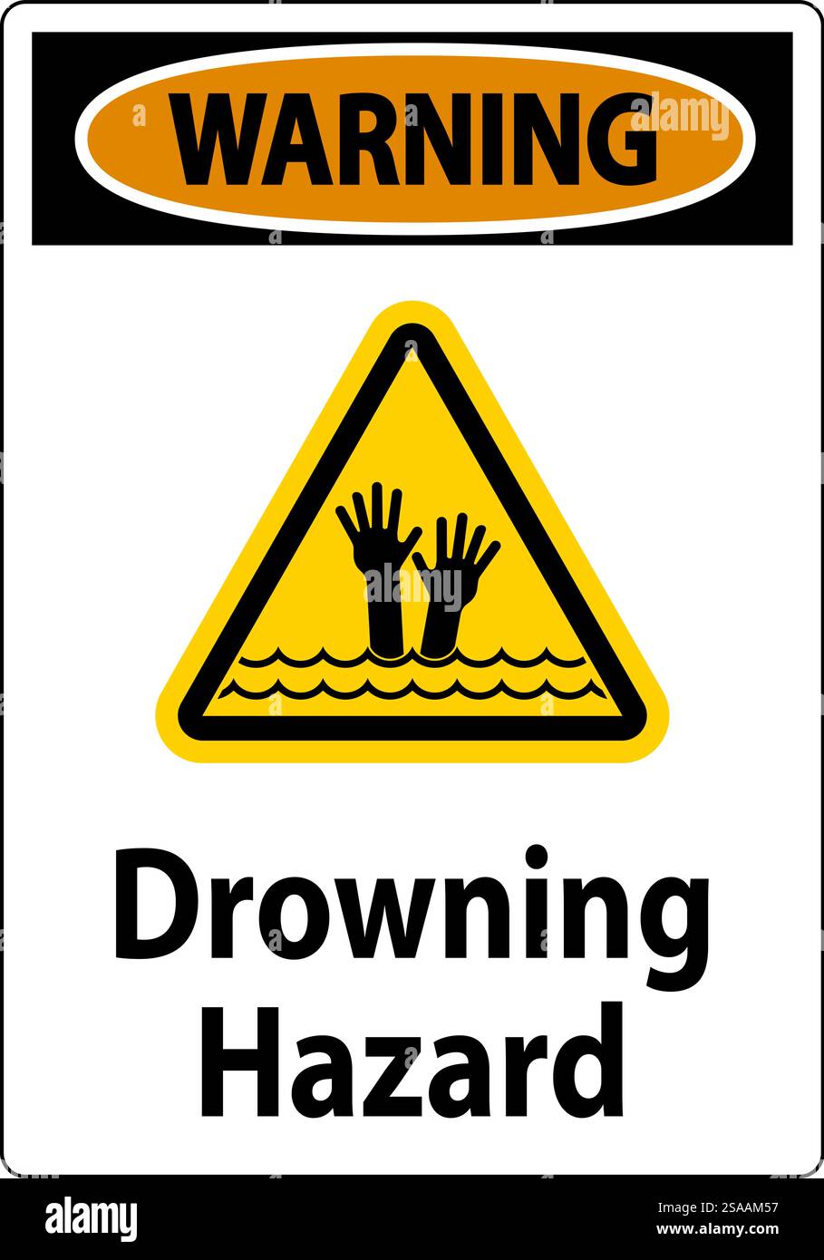 Beach Safety Sign Warning - Drowning Hazard Stock Vector Image & Art ...