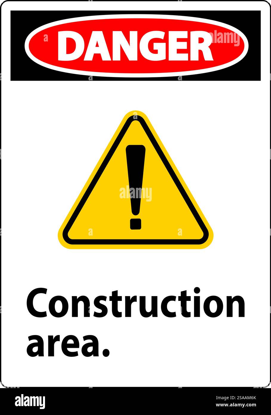 Danger Sign Construction Area Stock Vector Image & Art - Alamy