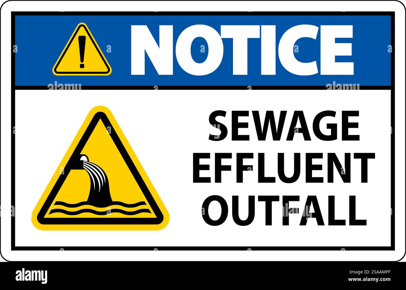 Water Safety Sign Notice - Sewage Effluent Outfall Stock Vector Image ...