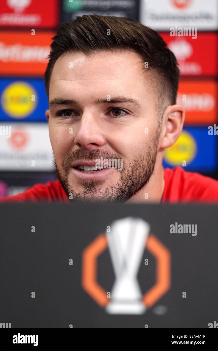 Rangers goalkeeper Jack Butland during a press conference at the ...