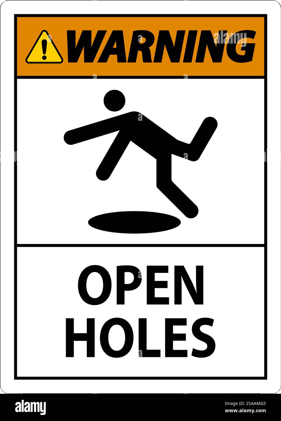 Warning Sign Open Holes Stock Vector Image & Art - Alamy