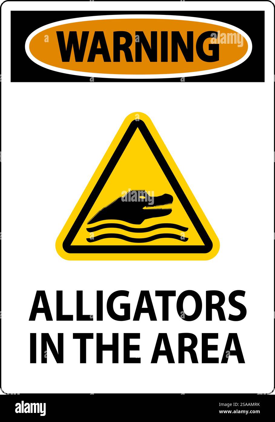 Warning Alligators In The Area Sign Stock Vector Image & Art - Alamy
