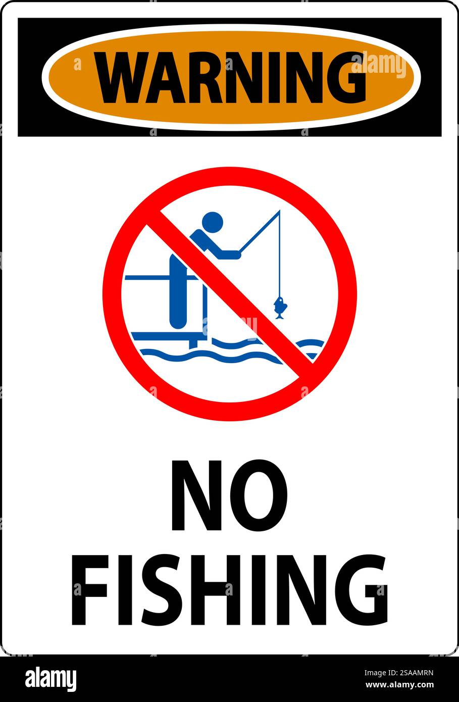 Water Safety Sign Warning, No Fishing Stock Vector Image & Art - Alamy