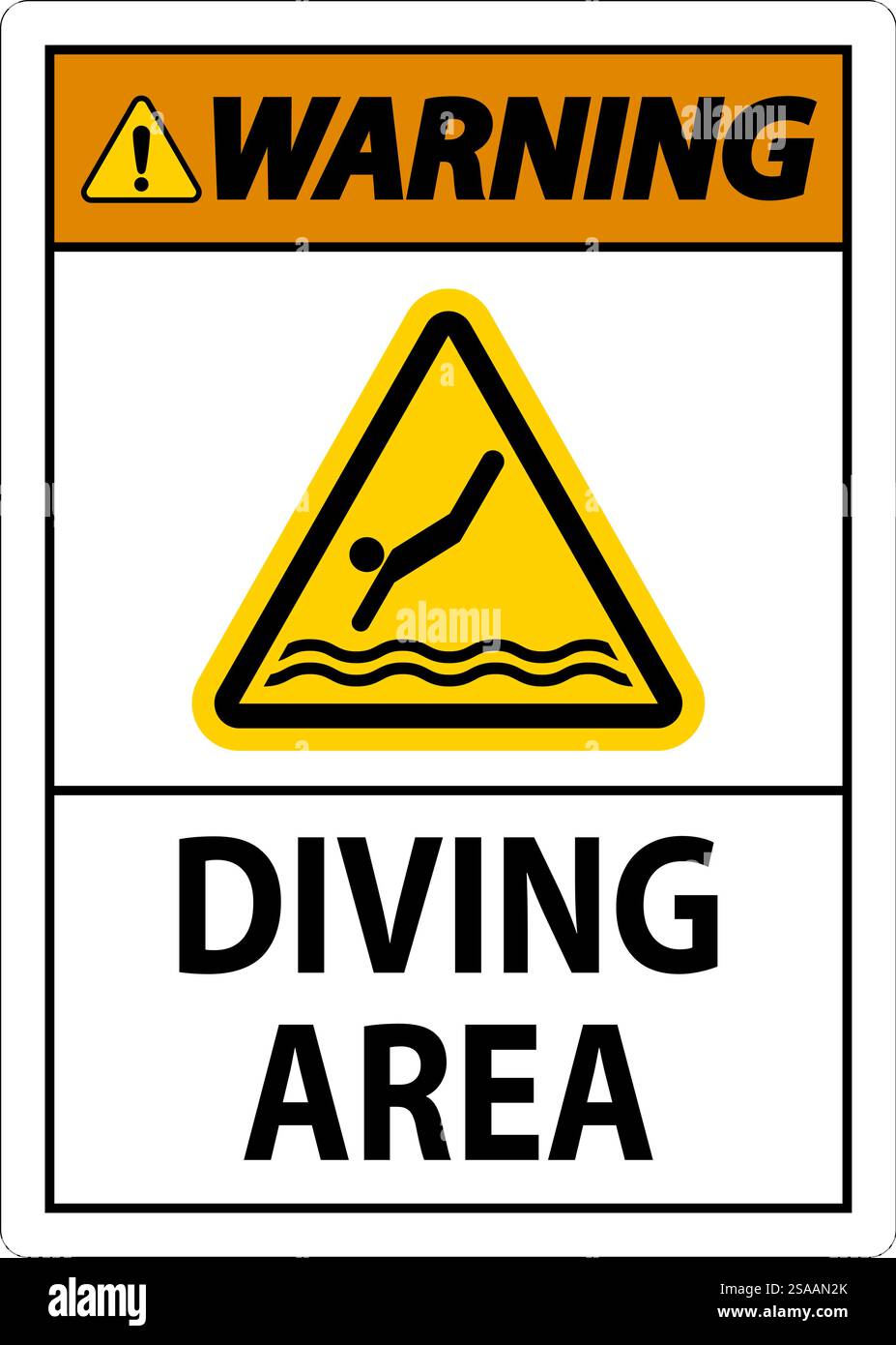 Water Safety Sign Warning - Diving Area Stock Vector Image & Art - Alamy