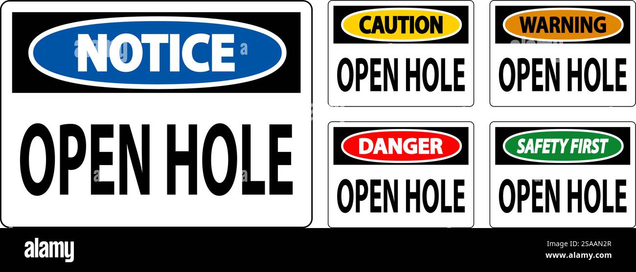 Danger Sign Open Holes Stock Vector Image & Art - Alamy
