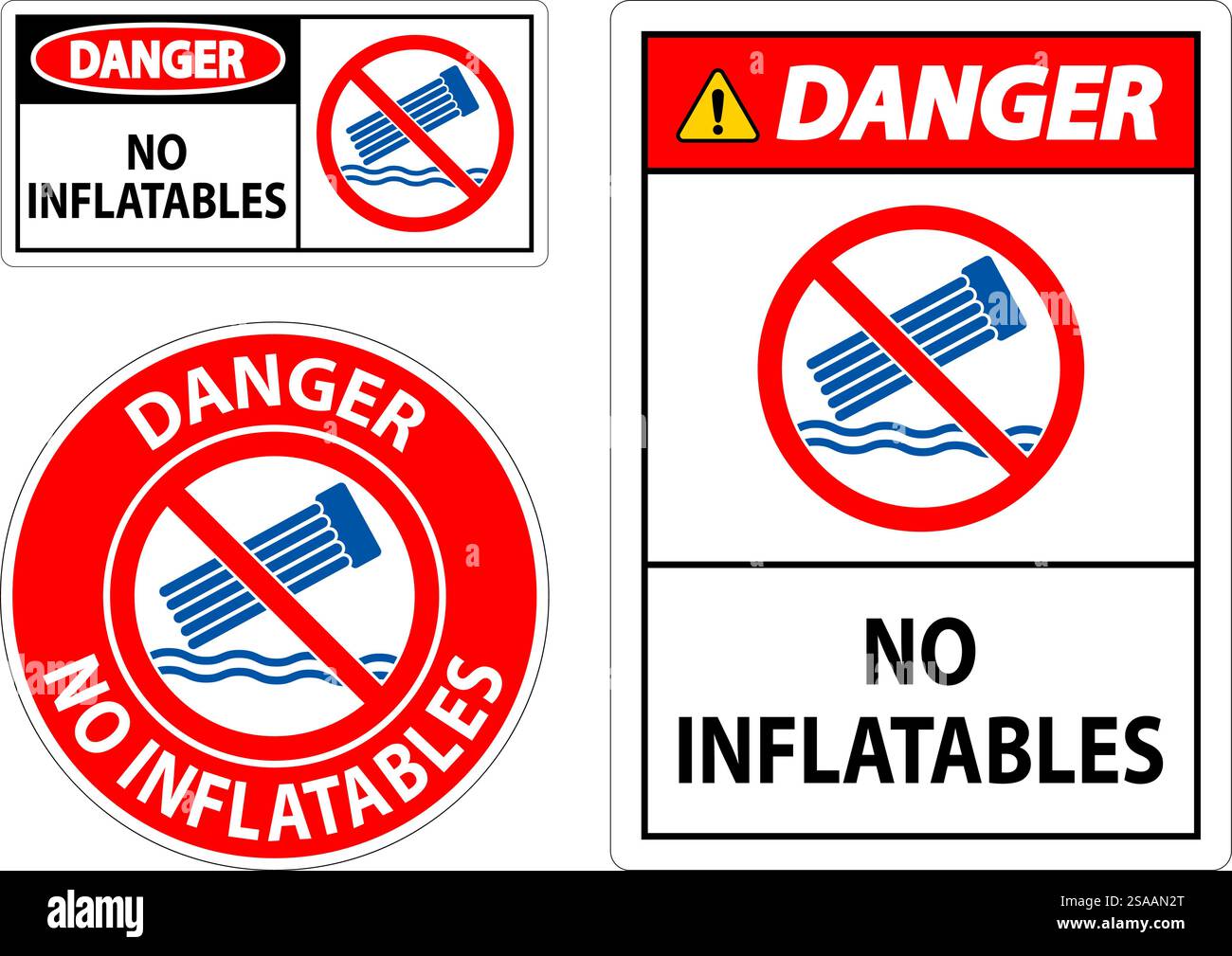 Water Safety Sign Attention, No Inflatables Stock Vector Image & Art ...
