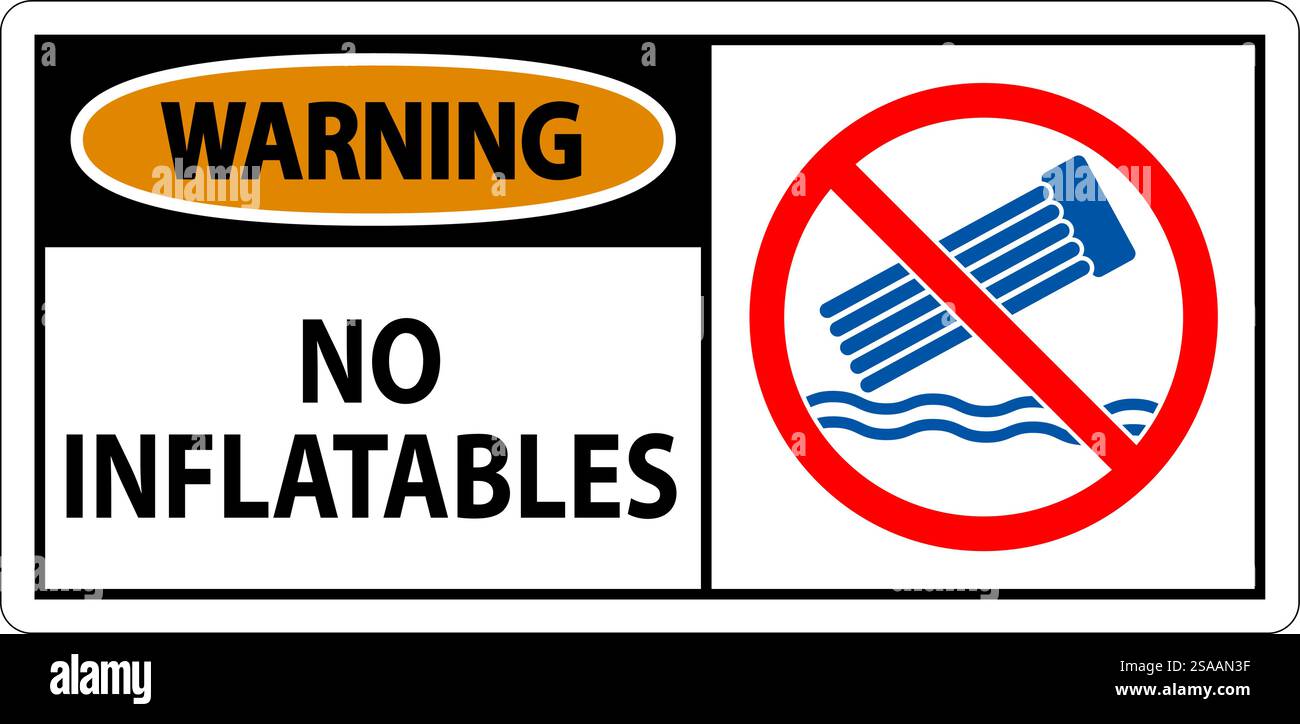 Water Safety Sign Attention, No Inflatables Stock Vector Image & Art ...