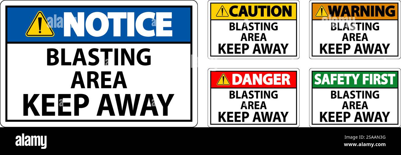 Caution Sign Blasting Area - Keep Away Stock Vector Image & Art - Alamy