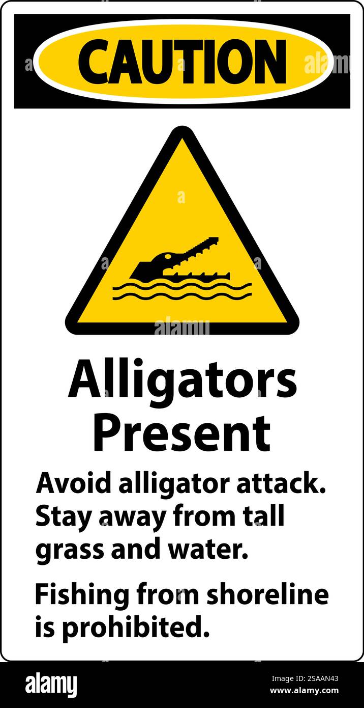 Alligator Warning Sign, Danger - Alligators Present, Avoid Alligator ...