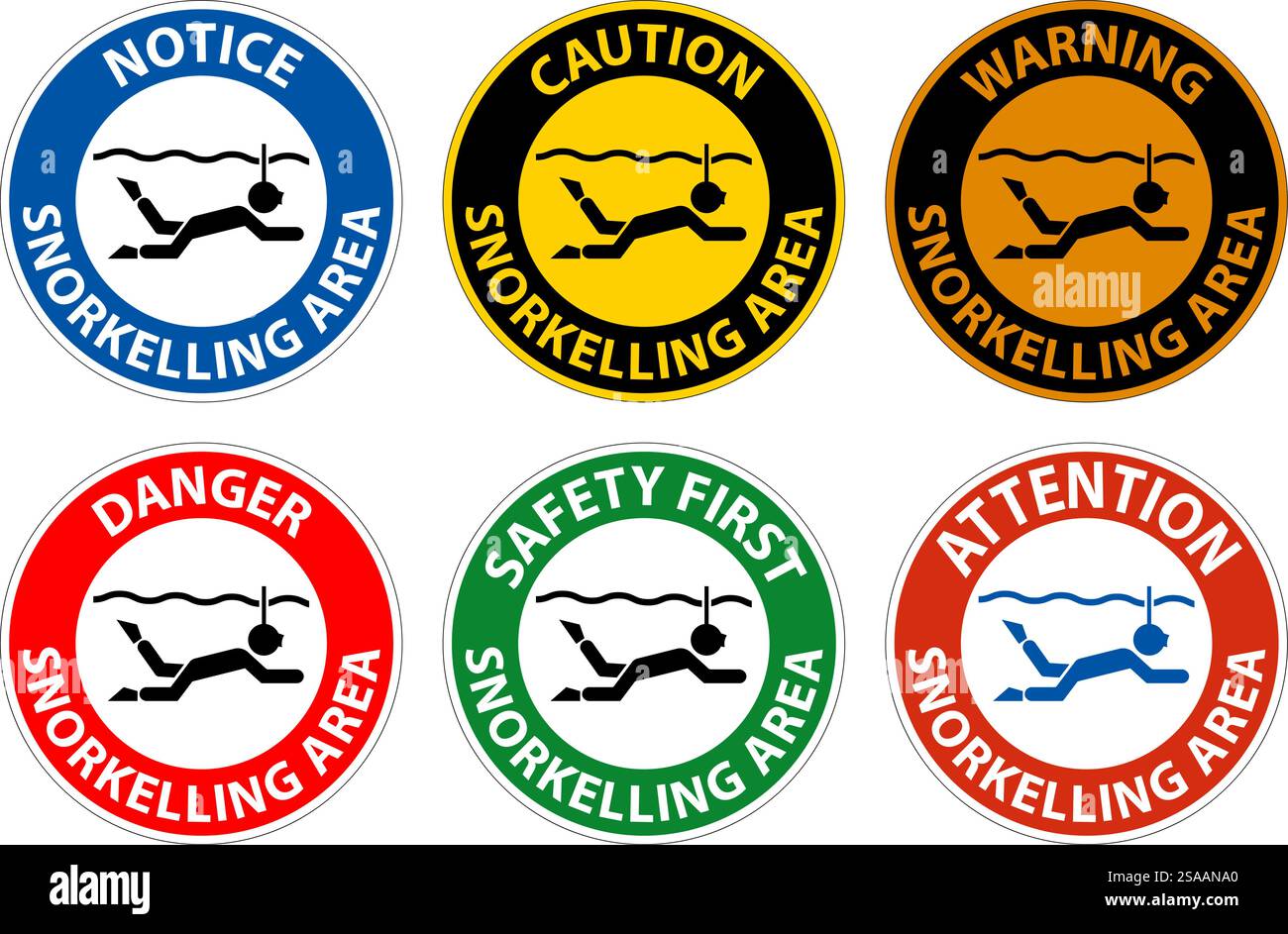 Water Safety Sign Notice -Snorkeling Area Stock Vector Image & Art - Alamy